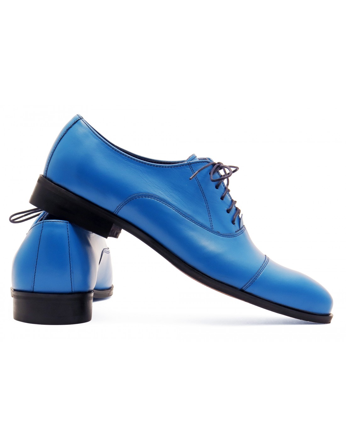 Niebieskie eleganckie buty męskie Wiedenki - oxfordy Modini T232 ...